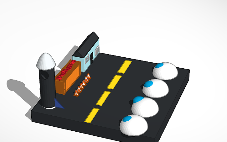 3D design Base cohete - Tinkercad