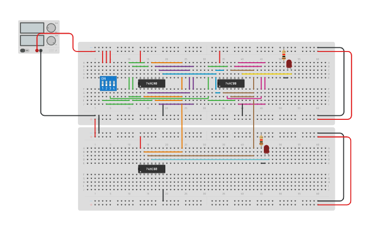 Circuit design Full Adder using NAND gates | Tinkercad