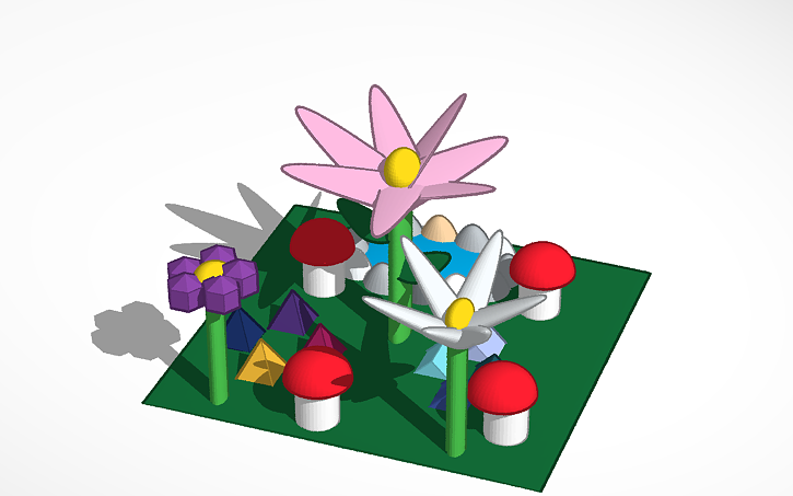 3D design flower fairy garden - Tinkercad
