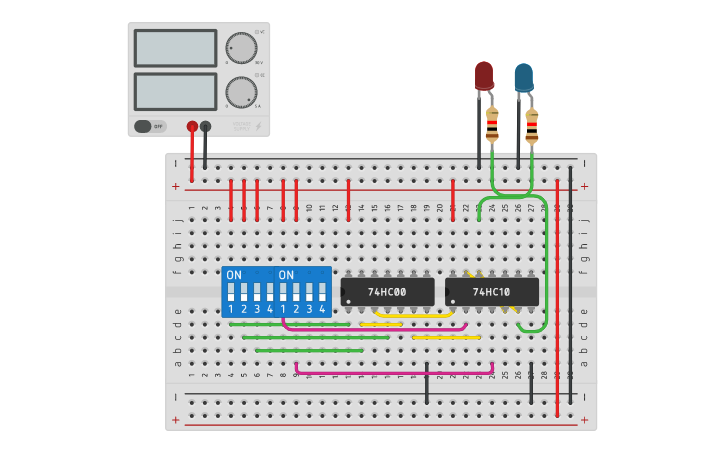Circuit design SR flip flop | Tinkercad