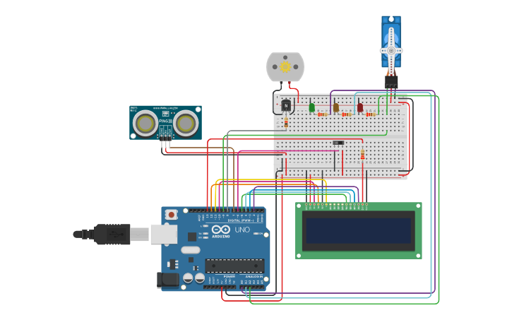 Circuit design Final Project: Alarm Water Level System - Tinkercad