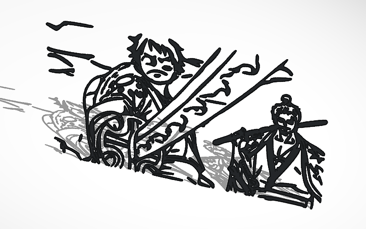 3D design Luffy, Zoro (Wano)(Nidai Kitetsu) - Tinkercad