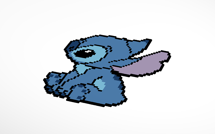 3D design Stitch pixel art - Tinkercad