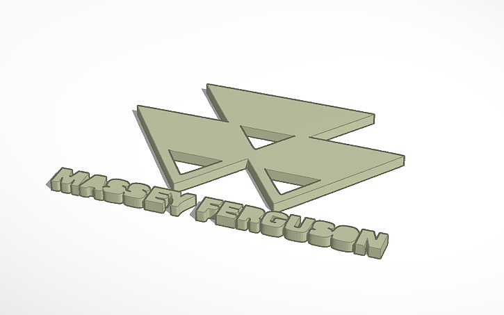 3D design Massey Ferguson Logo (From Vector) - Tinkercad