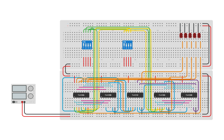 Circuit Design Proyecto Sumador 4 Bits Compuertas Tinkercad