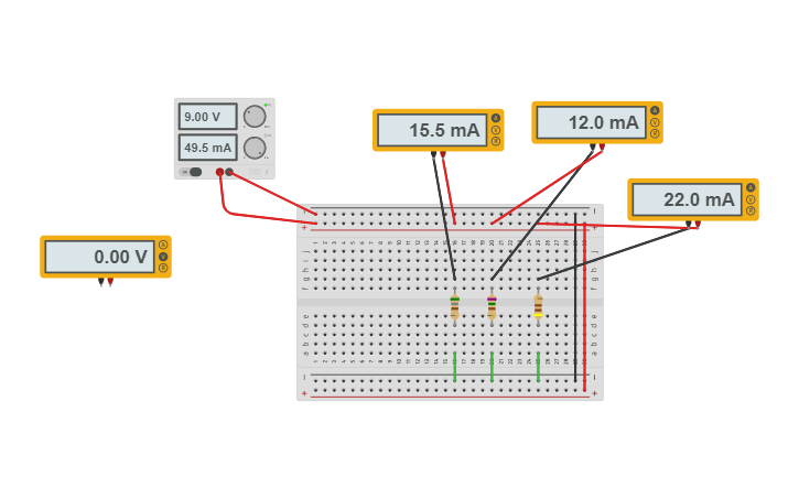 Circuit design circuito en serie - Tinkercad