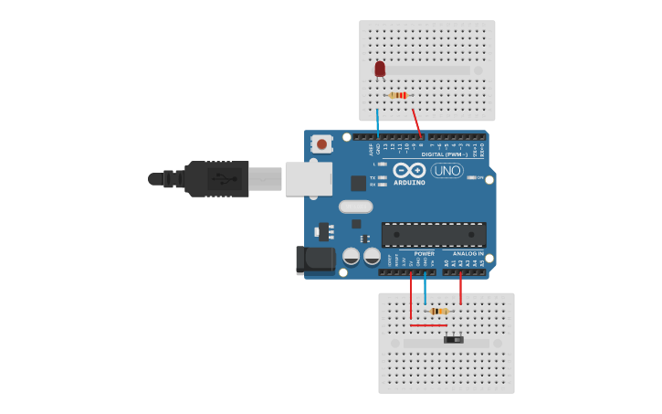 Circuit Design Arduino Led Button Tinkercad 