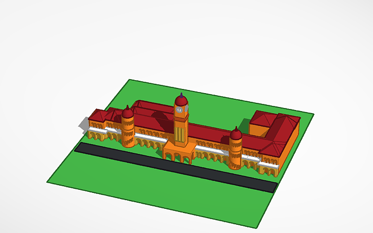 3D design bangunan sultan abdul samad - Tinkercad
