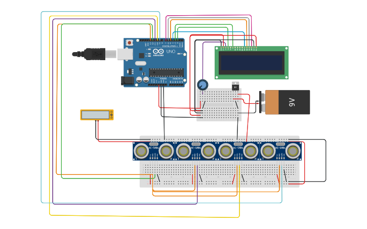 Circuit Design Sensor 4 Con Pantalla Tinkercad