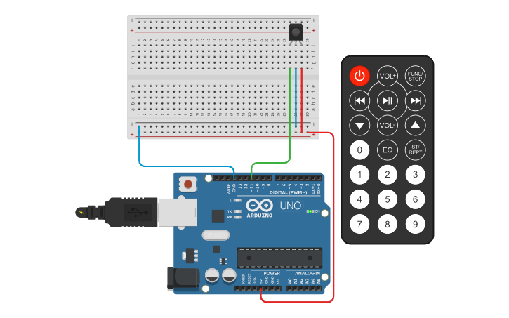 Circuit Design Ir Remote Control All Buttons Tinkercad