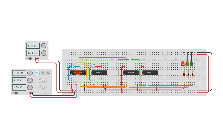 Circuit design Traffic light - Tinkercad