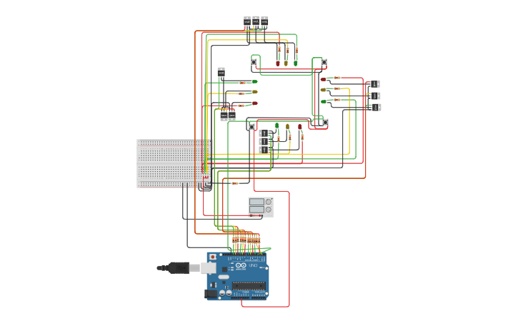 Circuit design Lampu Merah Embedded System - Tinkercad