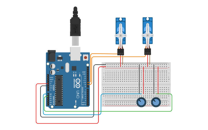 Circuit design Servo Motor Demo | Tinkercad