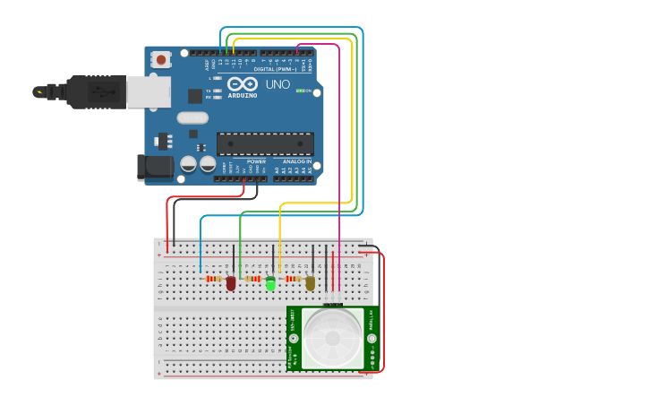 Circuit design CAR DETECTOR - Tinkercad