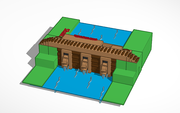 3D design Beaver Dam - Tinkercad