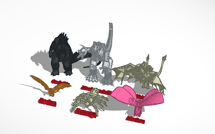 3D design Godzilla 2021 creatures - Tinkercad