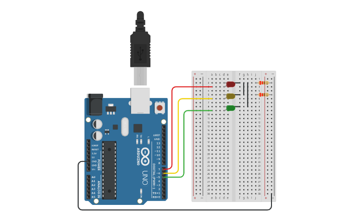 Circuit design One-By-One Sequence - Tinkercad