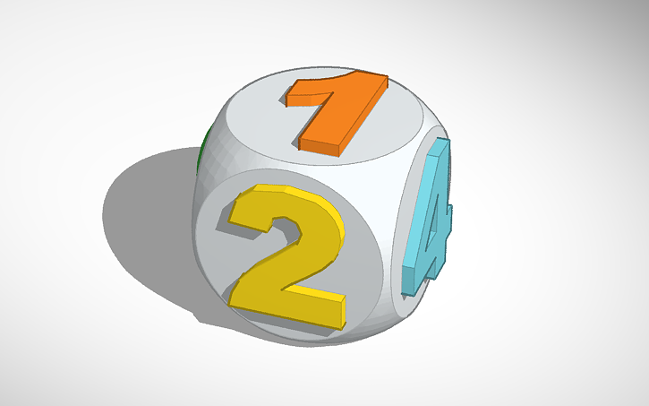 3D design dice for games - Tinkercad