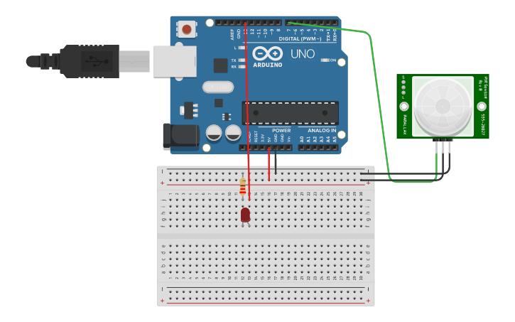 Circuit design Sensor RIP - Tinkercad