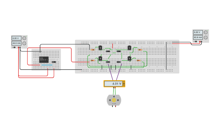 Circuit design Puente H - Tinkercad