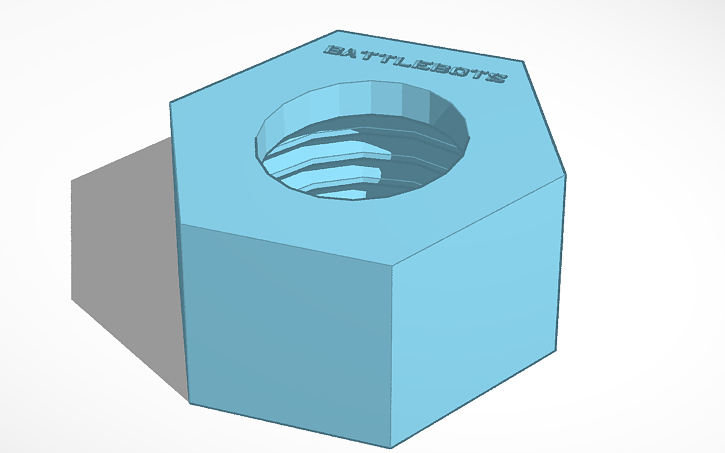 3D design BattleBots giant nut - Tinkercad