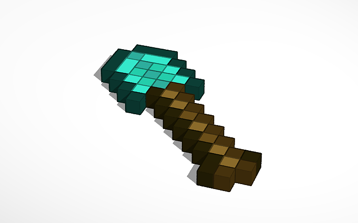 3D design Minecraft Diamond Shovel | Tinkercad