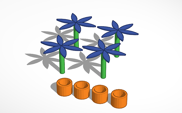 3D design Flower and Vase Set | Tinkercad