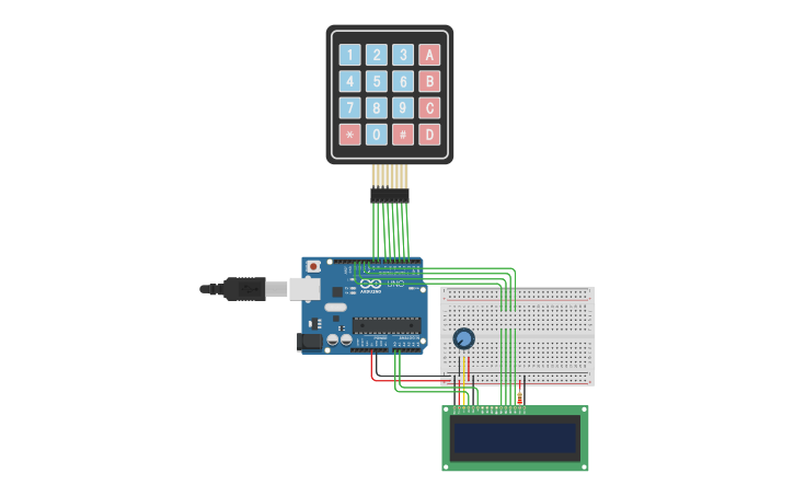 Circuit Design Lcd Keypad Interfacing W Arduino Tinkercad