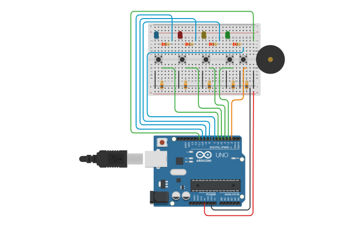 Circuit design Zelda Simon Says - Tinkercad