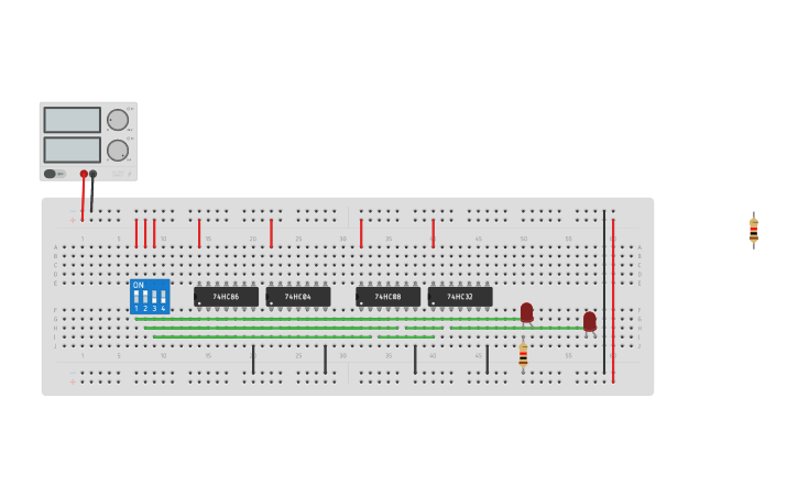Circuit design full subtractor using basic gates | Tinkercad