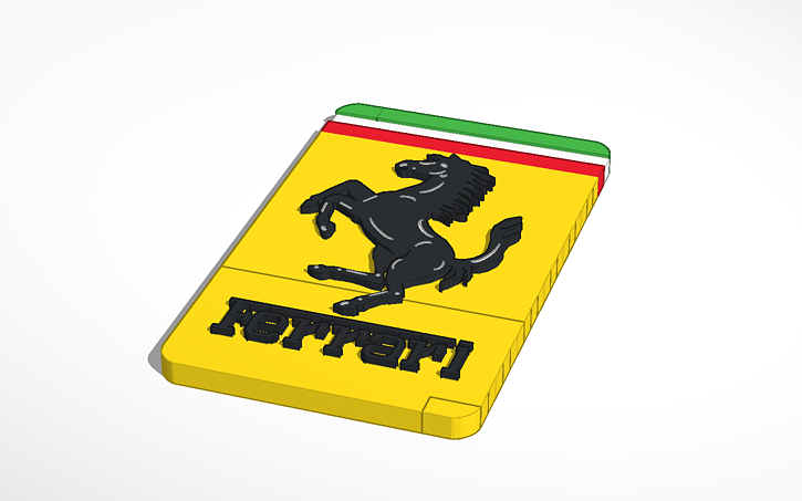 3D design Ferrari logo - Tinkercad