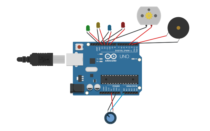 Circuit design Dial challenge - Tinkercad