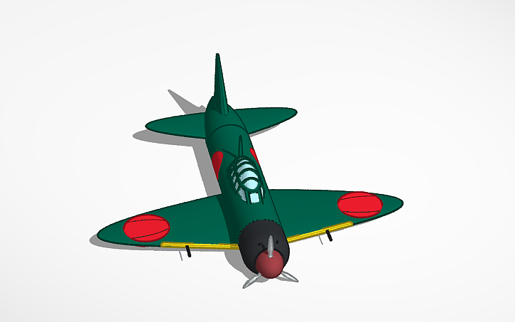 3D design A6M Type 0 - Tinkercad