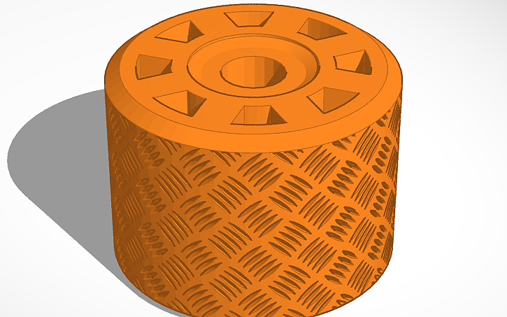 3D design Checker plate texture roller wheel - Tinkercad