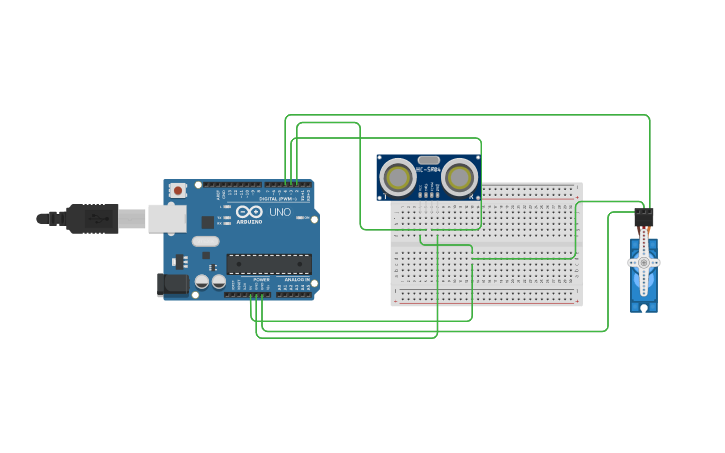 Circuit design Praktikum Servo Yehezkiel | Tinkercad