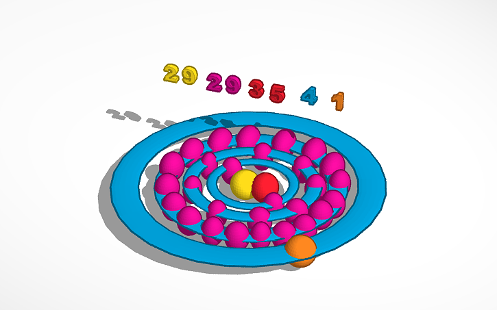 3d Design Coppers Atomic Structure Tinkercad