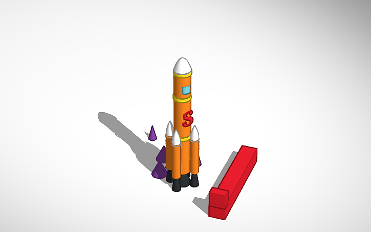 3D design Copy of Rocket With Flame - Tinkercad