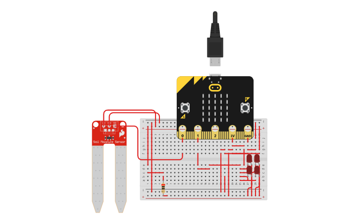 Circuit design soil moisture sensor - Tinkercad