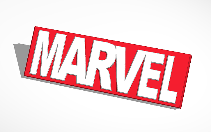 3D design Marvel Logo (Letters) - Tinkercad