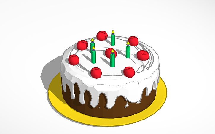 3D design Birthday Cake - Tinkercad