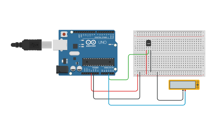 Circuit design Temprature sensor Tarek - Tinkercad