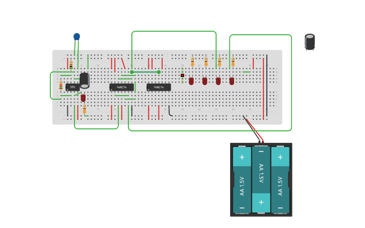 Circuit design 555 Timer Intro | Tinkercad
