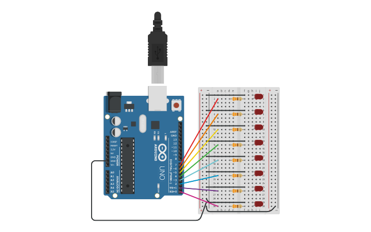 Circuit design Bitwise Operators Lesson - Tinkercad