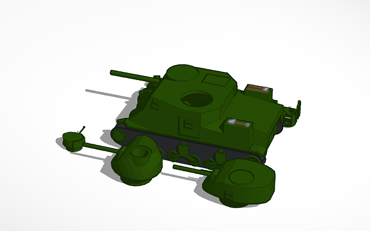 3D design M3 Lee [American Medium Tank] (w/ M3 Grant turret+sand ...