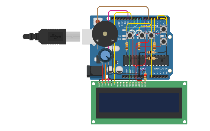 Circuit design Timer/Stopwatch - Tinkercad