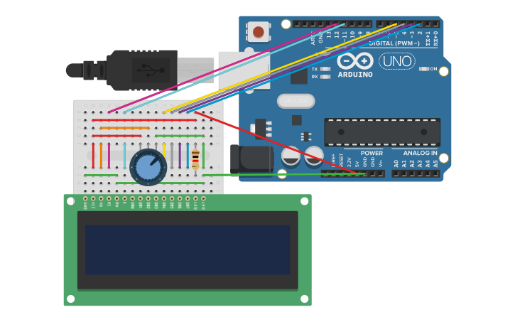 Circuit design LCD Runing Text - Tinkercad Circuit design LCD Runing Text - Tinkercad