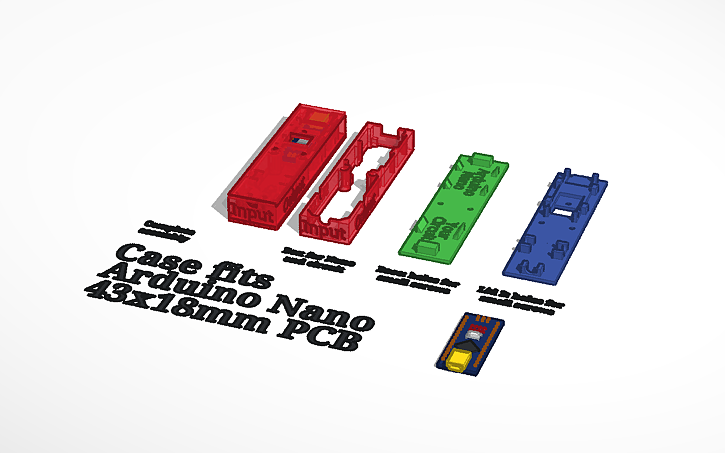 3D design Ultra Low Profile Compact Arduino Nano Box / Case / Enclosure ...