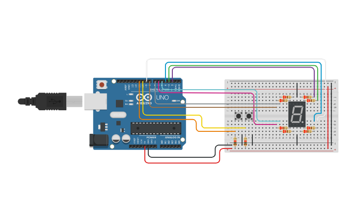 Circuit design U4_Ej3_contador display 7 Segmentos controlado con 2 ... Circuit design U4_Ej3_contador display 7 Segmentos controlado con 2 ...
