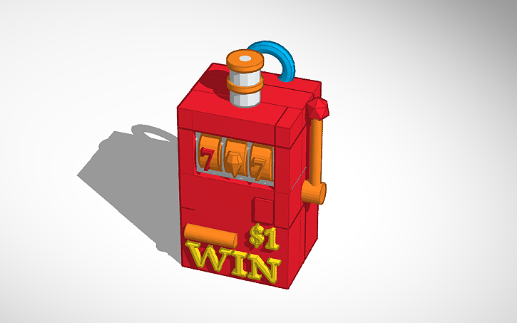 3D design Slot Machine V2 Key Ring - Tinkercad