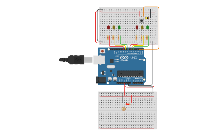 Circuit design semaforo - Tinkercad